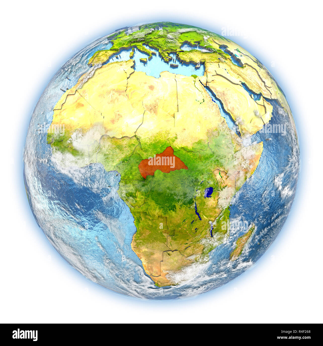 Central Africa on Earth isolated Stock Photo - Alamy