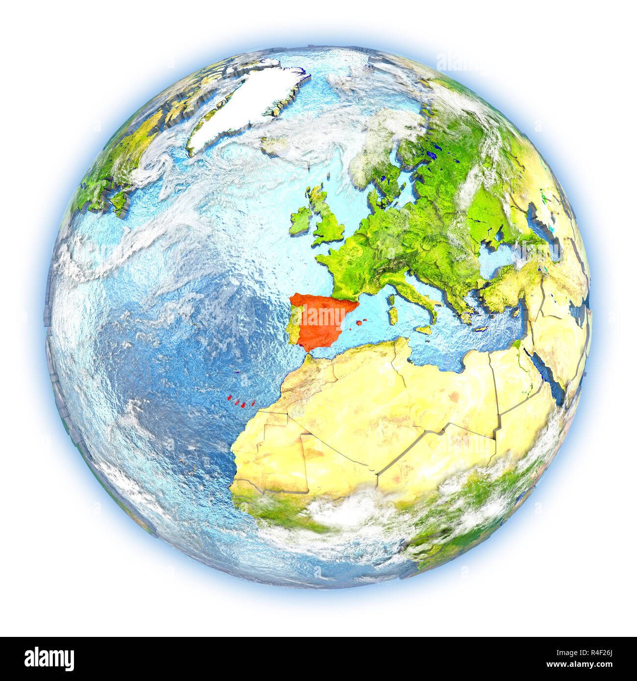 Satellite map spain Cut Out Stock Images & Pictures - Alamy