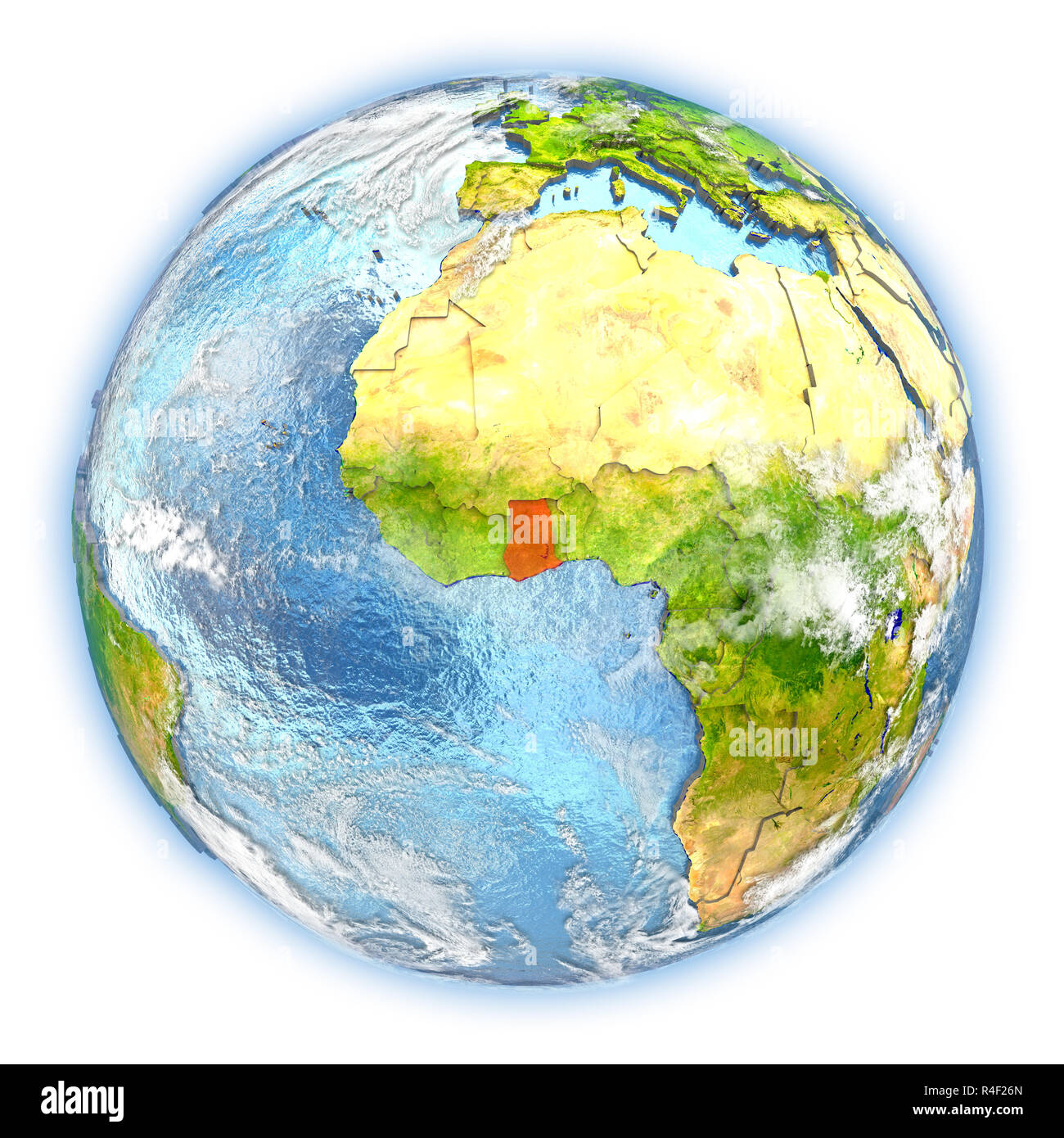 Ghana on planet earth Cut Out Stock Images & Pictures - Alamy
