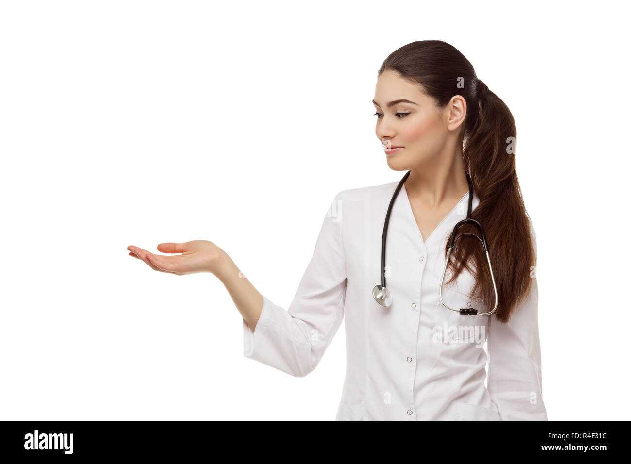 Doctor showing something Stock Photo - Alamy