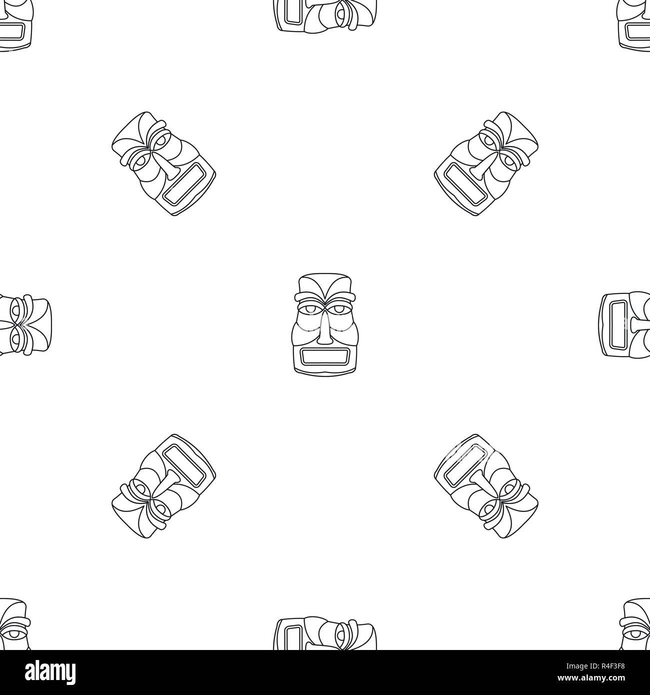 Hawaii idol statue pattern seamless vector repeat geometric for any web ...