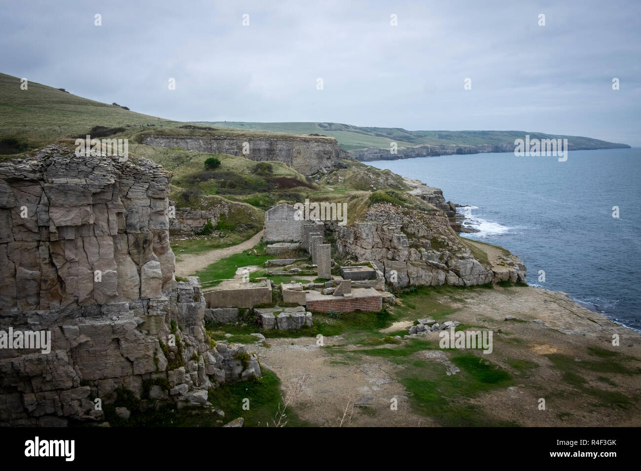 Remains of quarry buildings at Winspit Quarry, Isle of Portand, Dorset ...