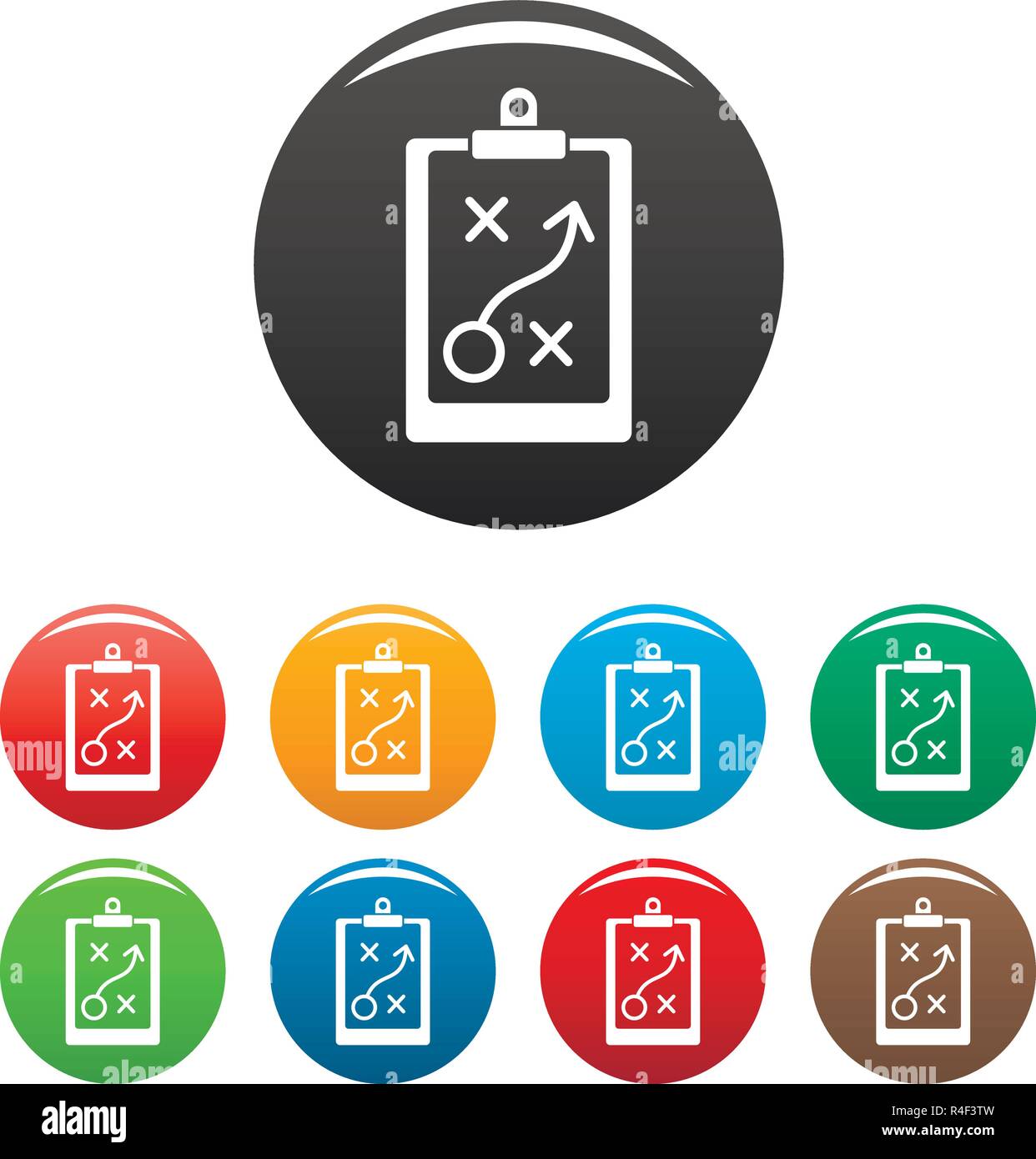 Decision strategy icons set 9 color vector isolated on white for any ...