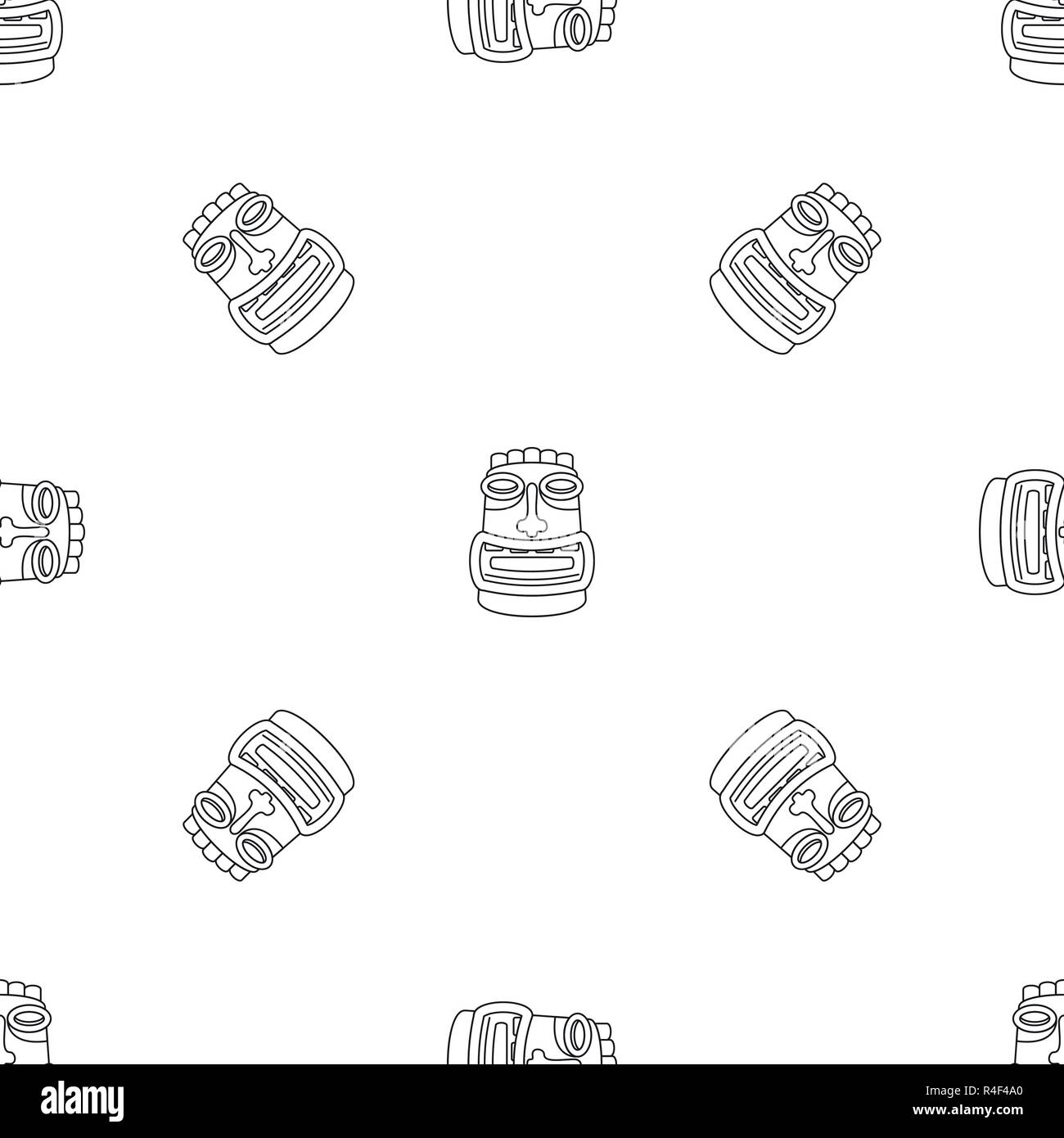 Tiki idol mask pattern seamless vector repeat geometric for any web ...