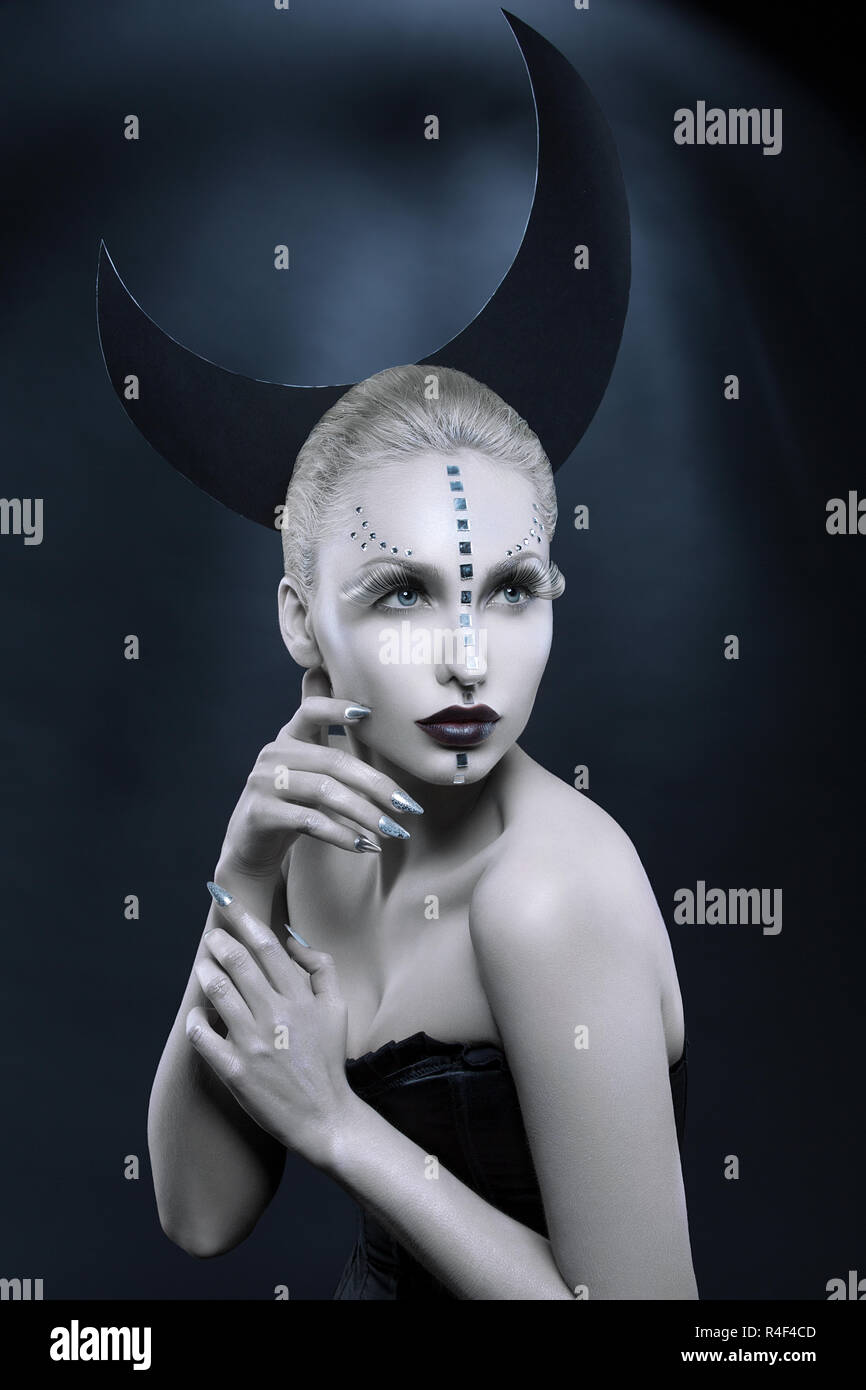 Beautiful moon girl Stock Photo - Alamy