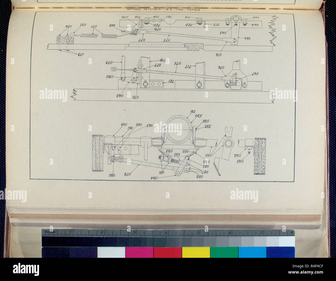 vintage mechanical engineering drawing Stock Photo - Alamy