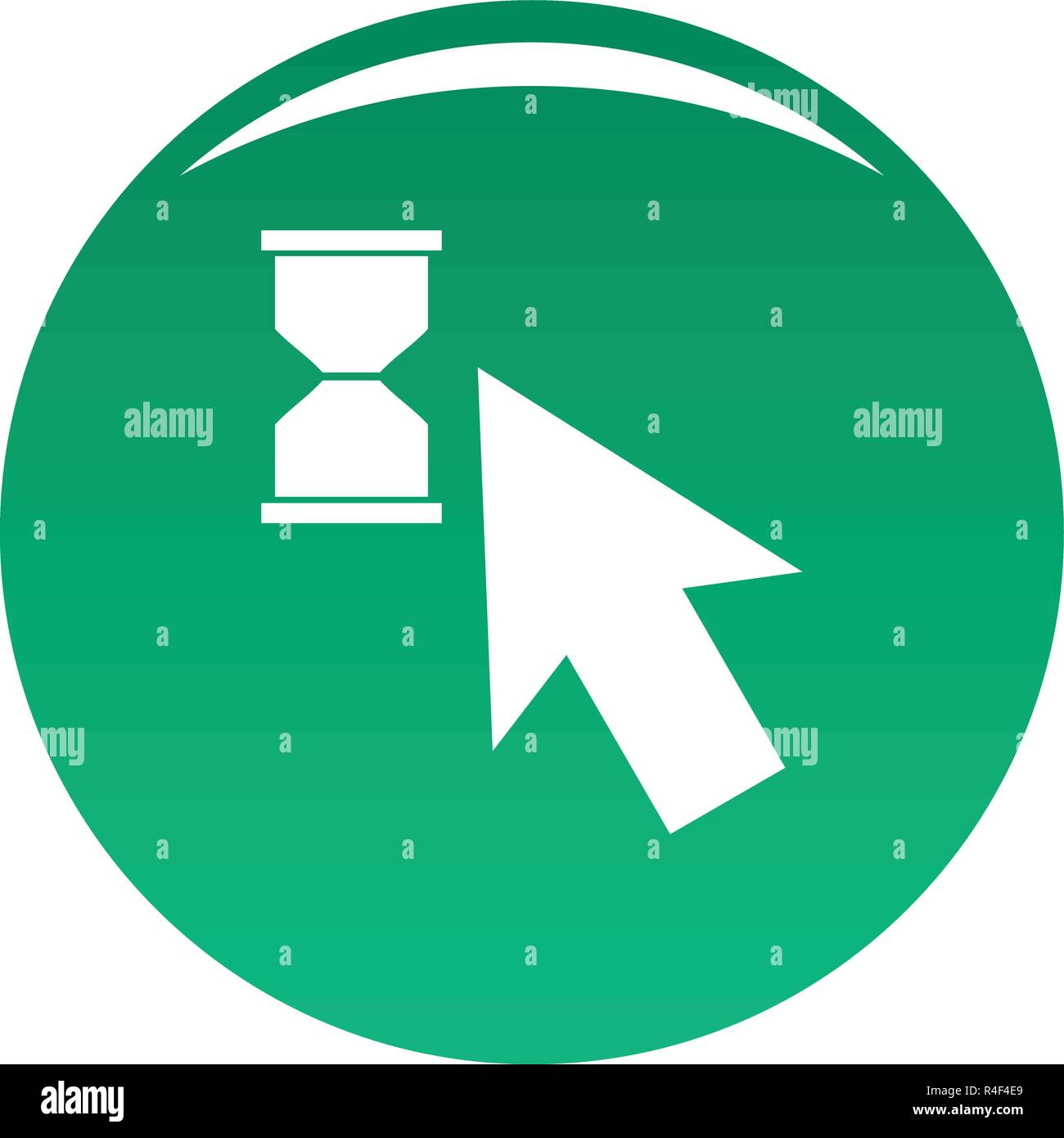 Cursor wait icon. Simple illustration of cursor wait vector icon for any design green Stock ...