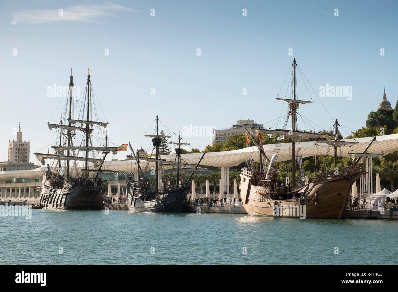 Replicas of the spanish vessels Galeón Andalucía, Nao Victoria and Nao ...