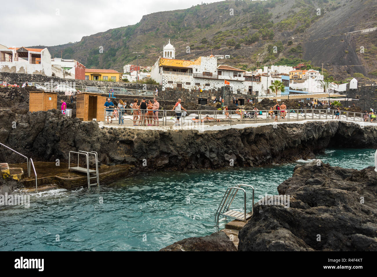 Garachico, natural public swimming pool, Tenerife, Spain Stock Photo ...
