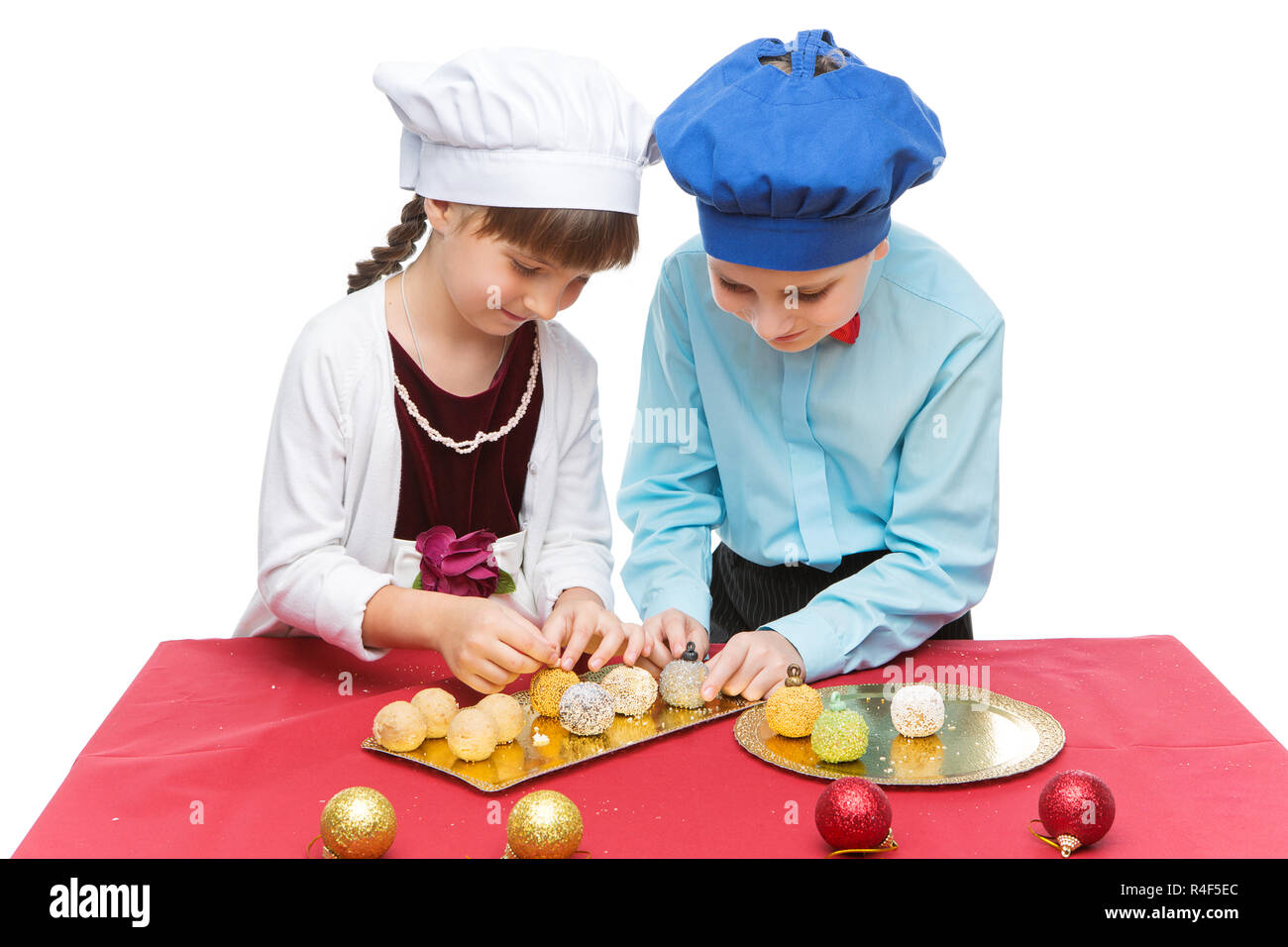 Children cooking christmas dessert Stock Photo - Alamy