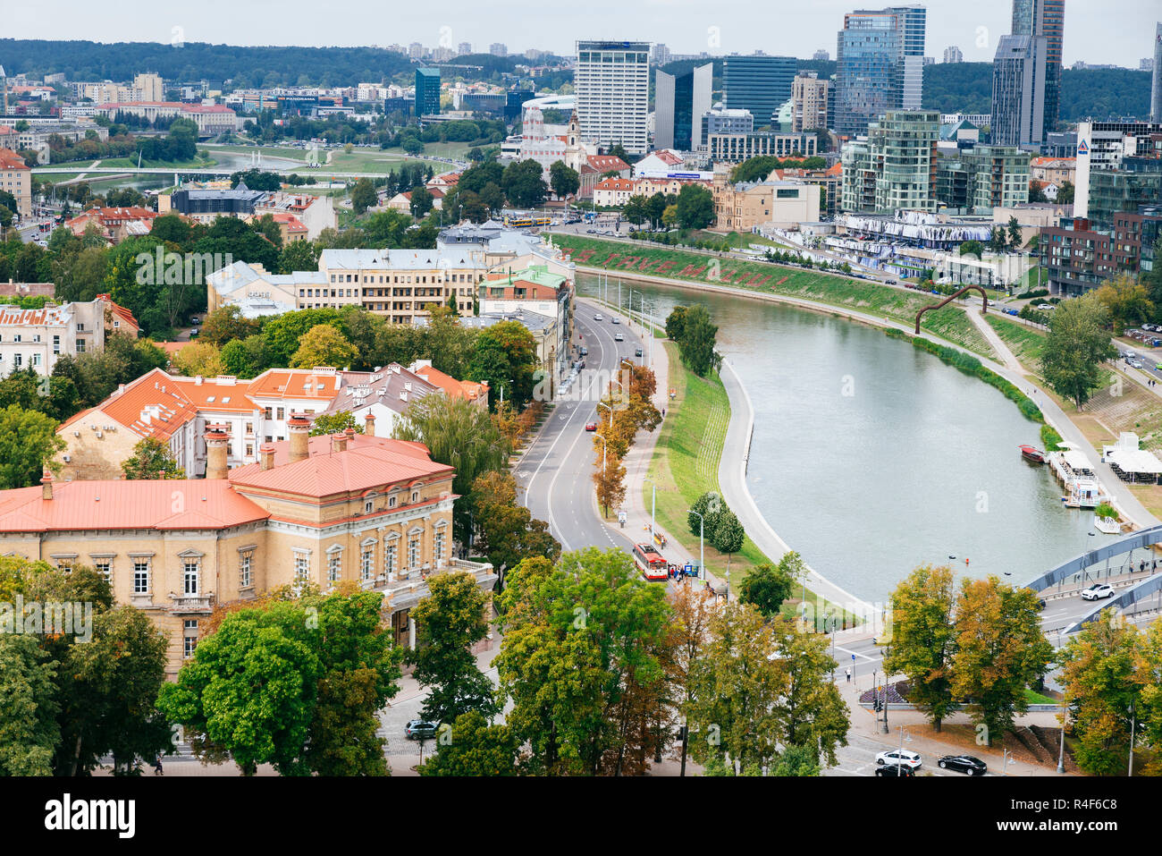 View of the modern Vilnius from Gediminas Tower. Vilnius, Vilnius ...