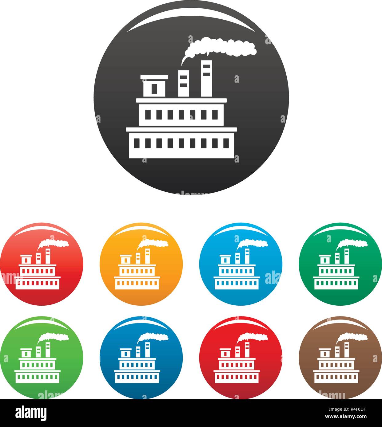 Eco factory icons set 9 color vector isolated on white for any design ...