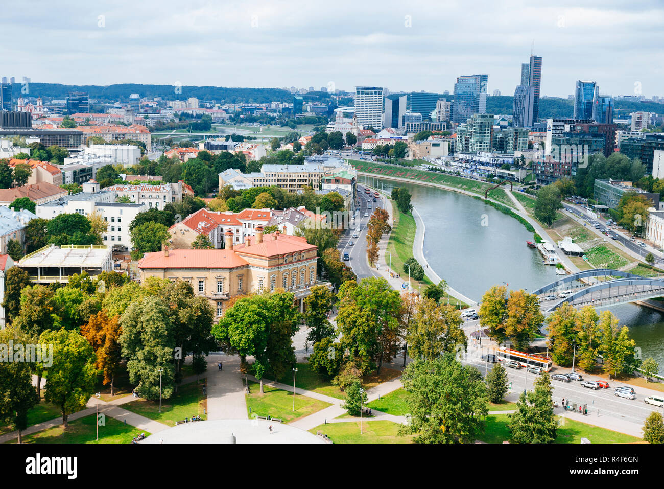 View of the modern Vilnius from Gediminas Tower. Vilnius, Vilnius ...