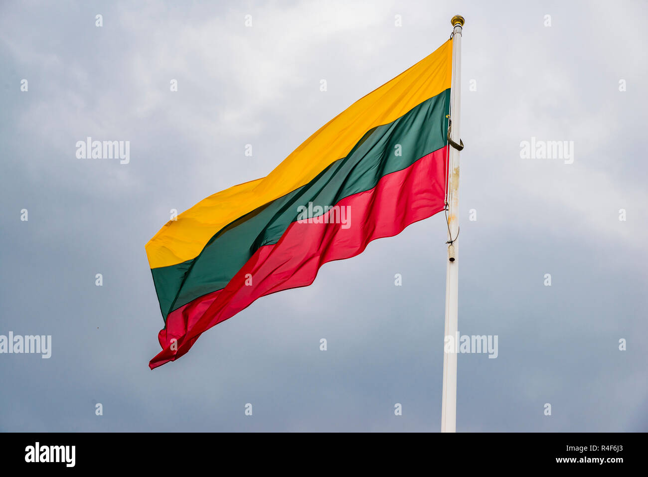 Flag of Lithuania on top of Vilnius Castle Complex. Vilnius, Vilnius ...