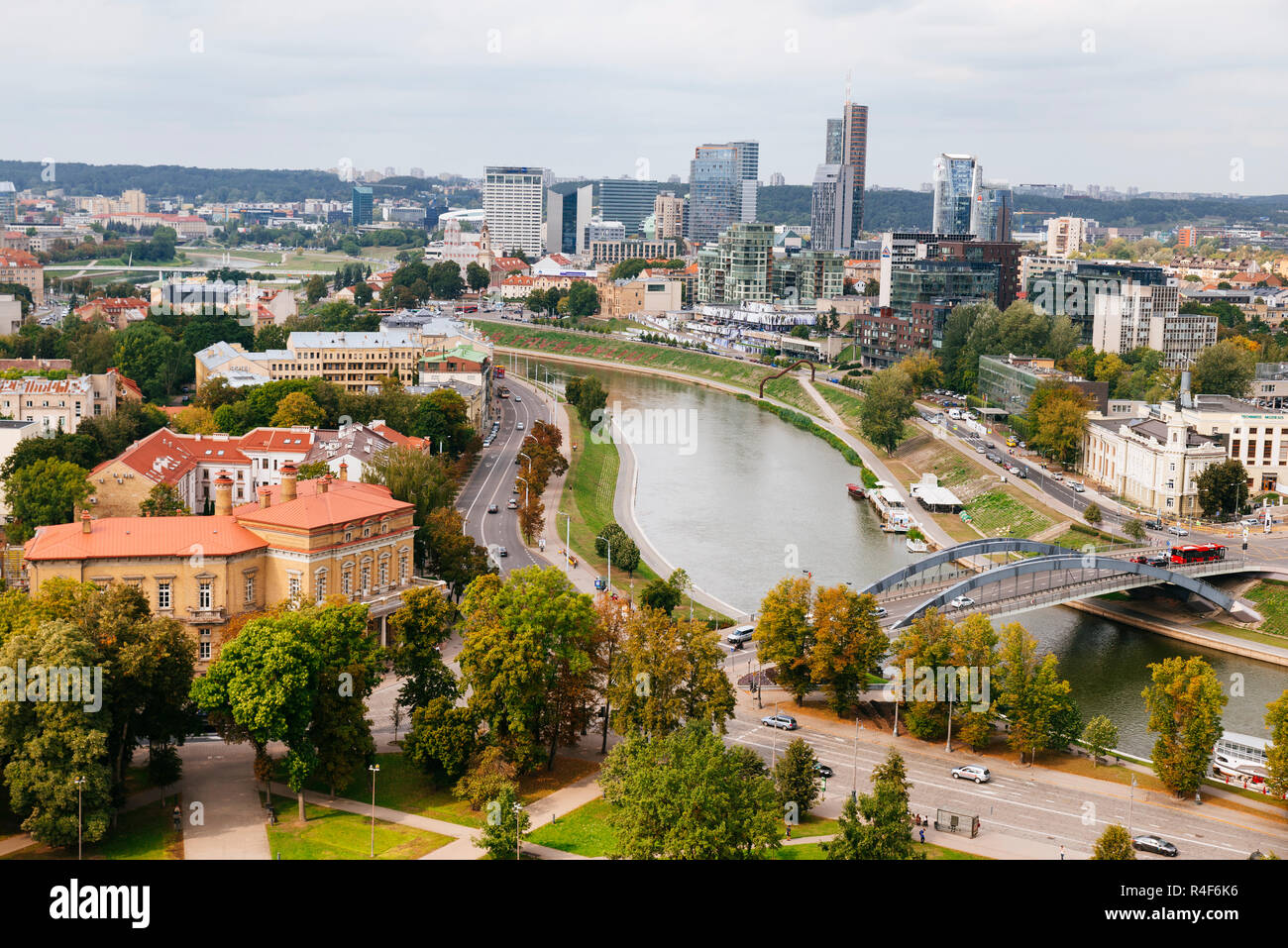 View of the modern Vilnius from Gediminas Tower. Vilnius, Vilnius ...