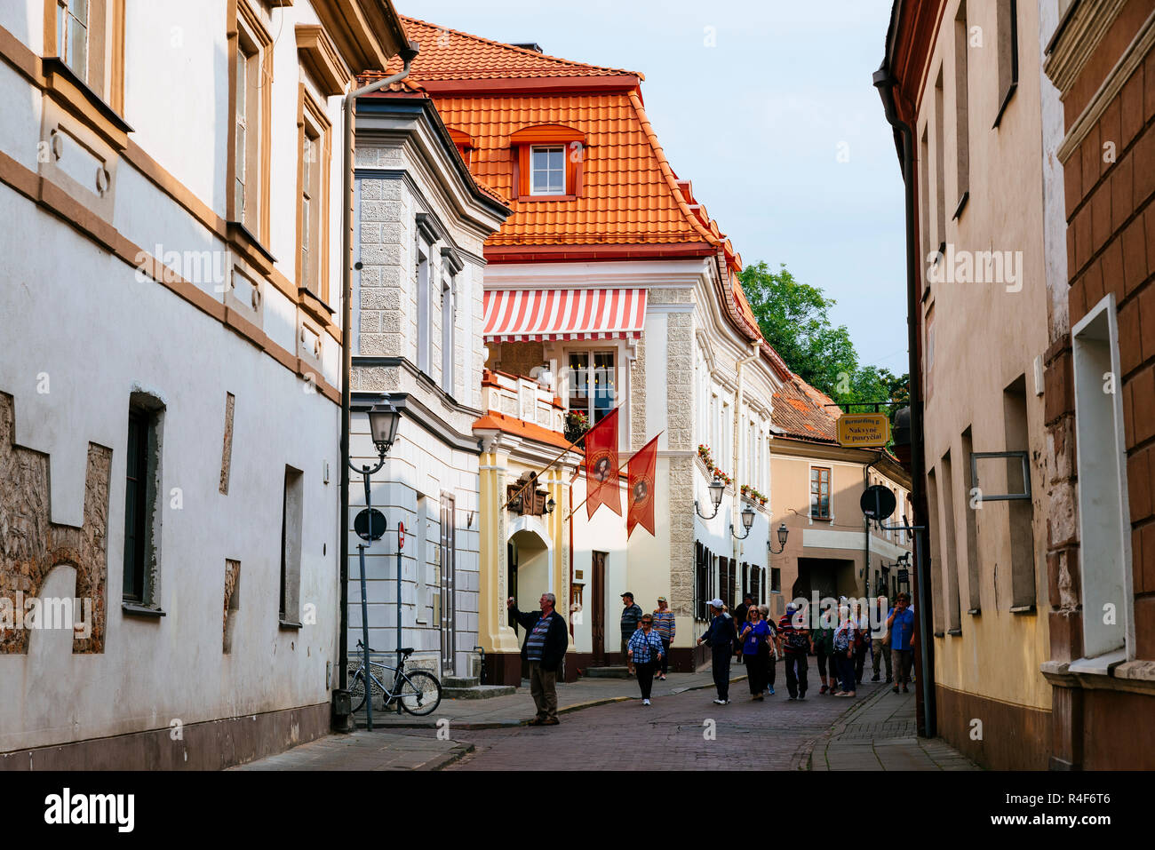 Lively street in the old town. Vilnius, Vilnius County, Lithuania ...