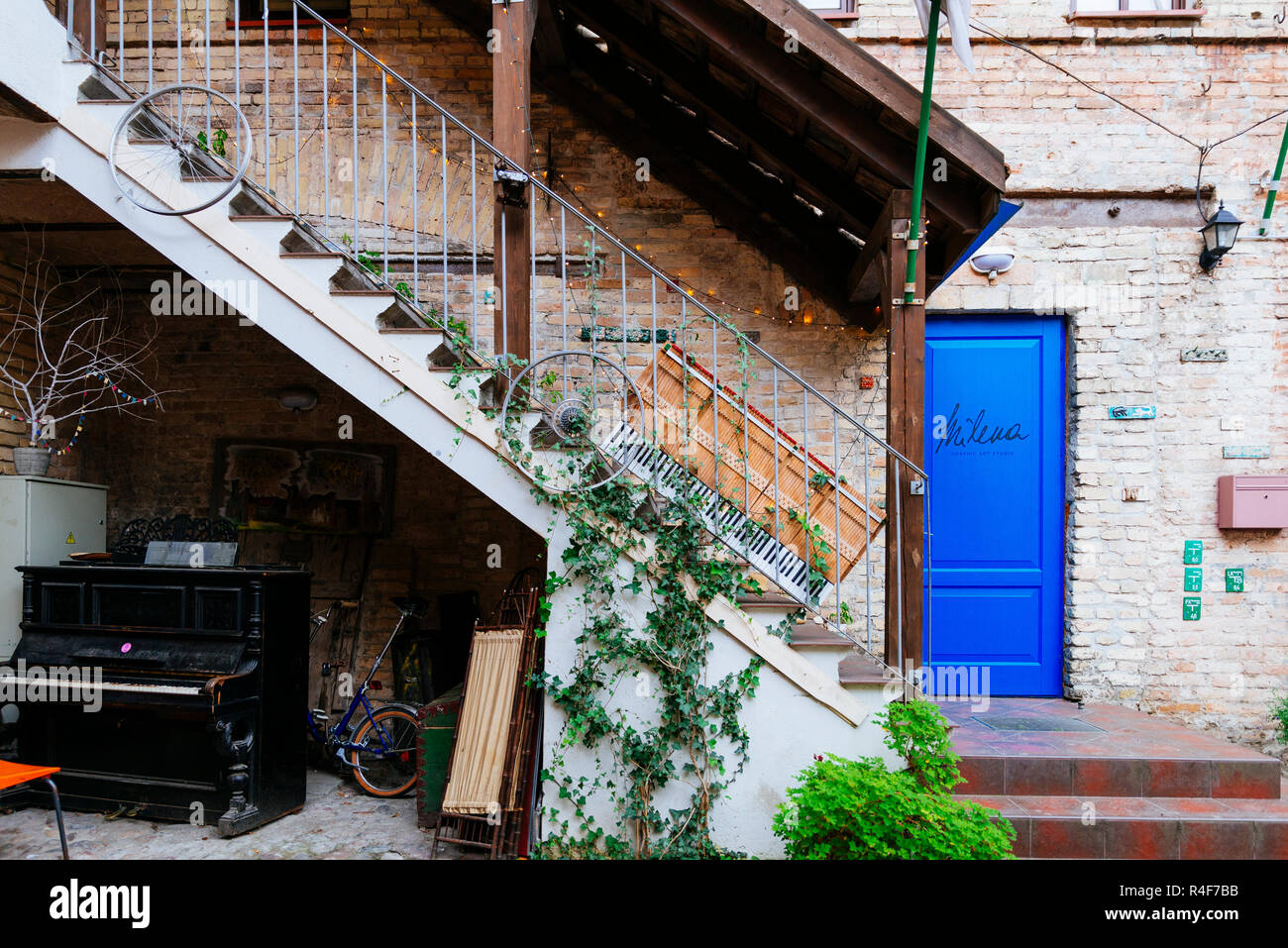 Building of Uzipis Art Incubator and Uzipis Information Center. Uzupis ...