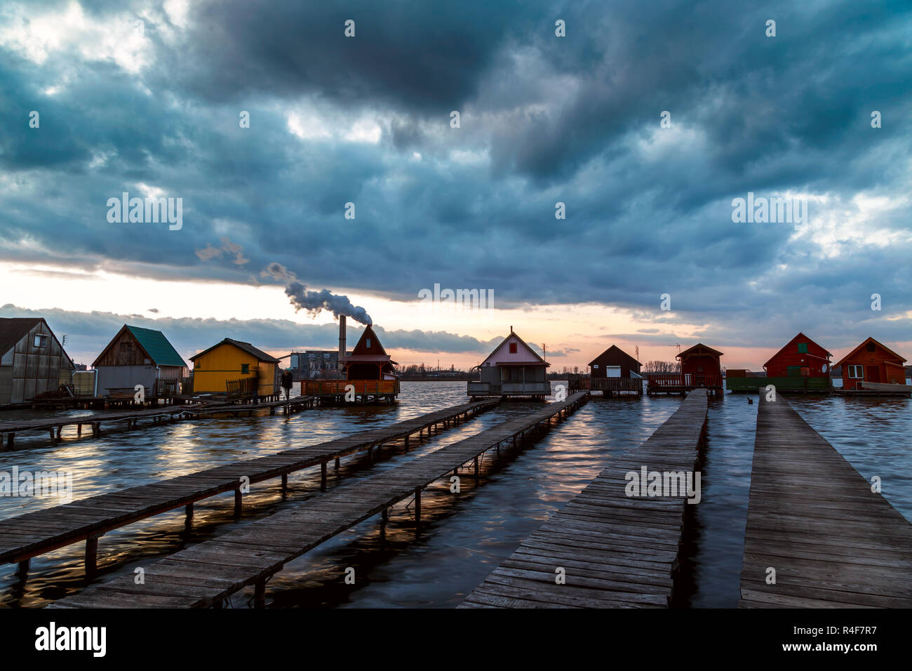 Sunset lake Bokod Stock Photo - Alamy
