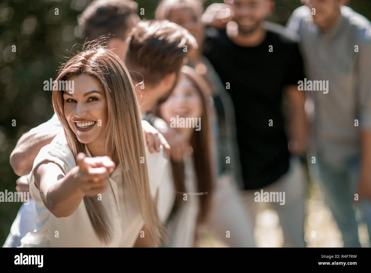 modern girl pointing at you Stock Photo - Alamy