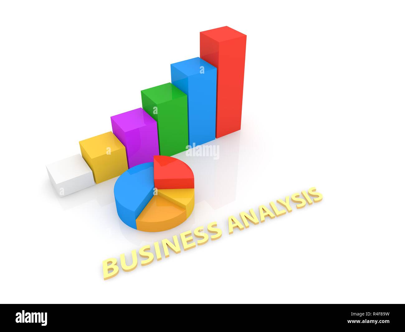 Graphs and inscription of the business analyst on a white background ...