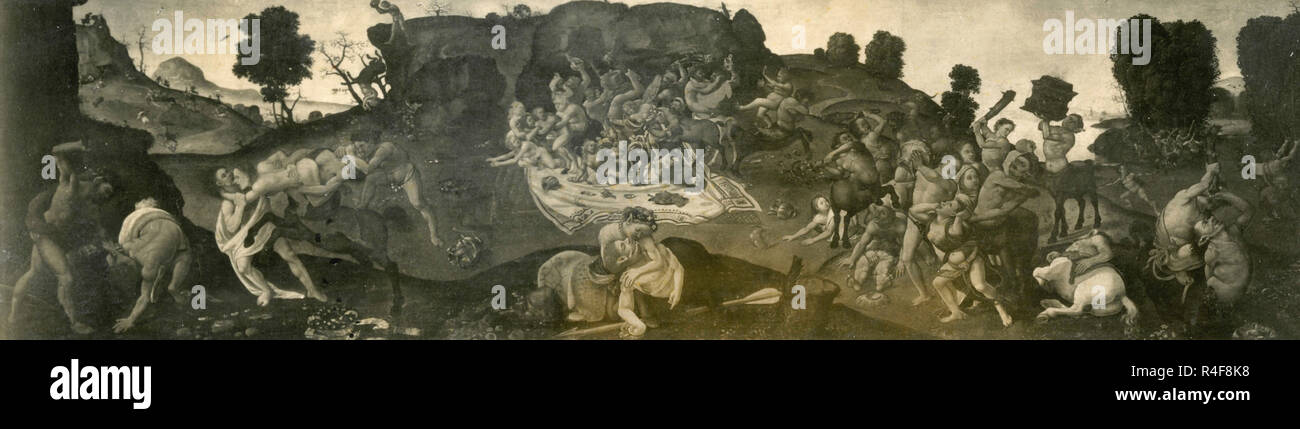 Battle of the Centaurs and Lapithae, painting by Piero di Cosimo Stock ...