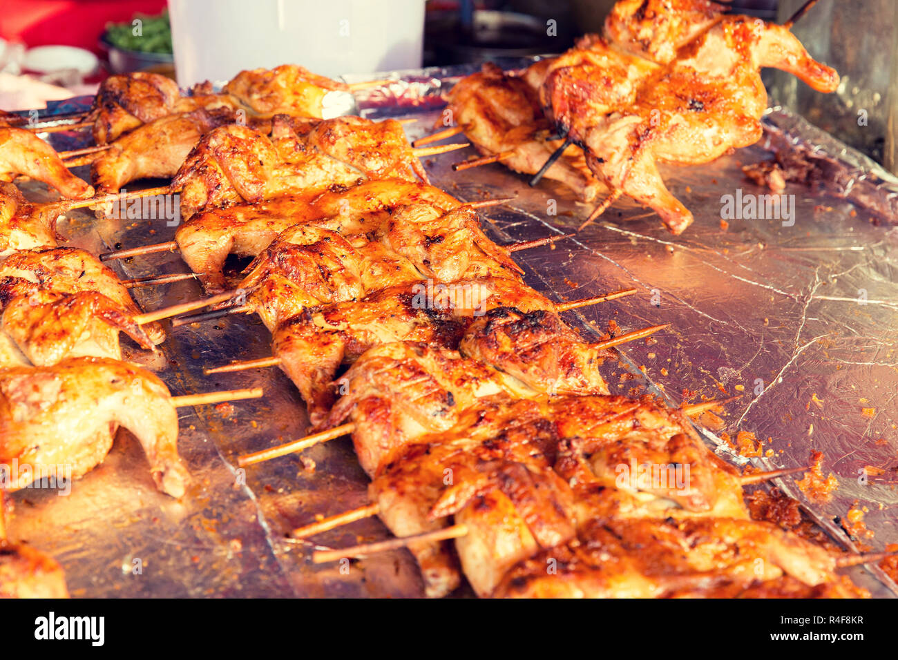 chicken grill at street market Stock Photo - Alamy