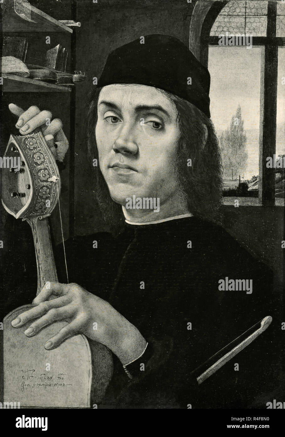 Portrait of a Musician or Maker of Musical Instruments, painting by ...