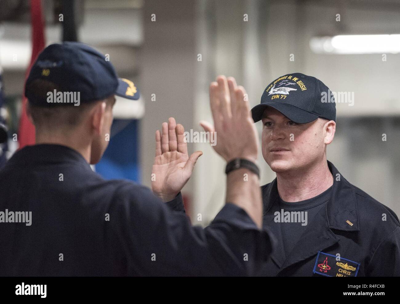 ARABIAN GULF (May 1, 2017) Executive Officer Capt. Gavin Duff swears in ...
