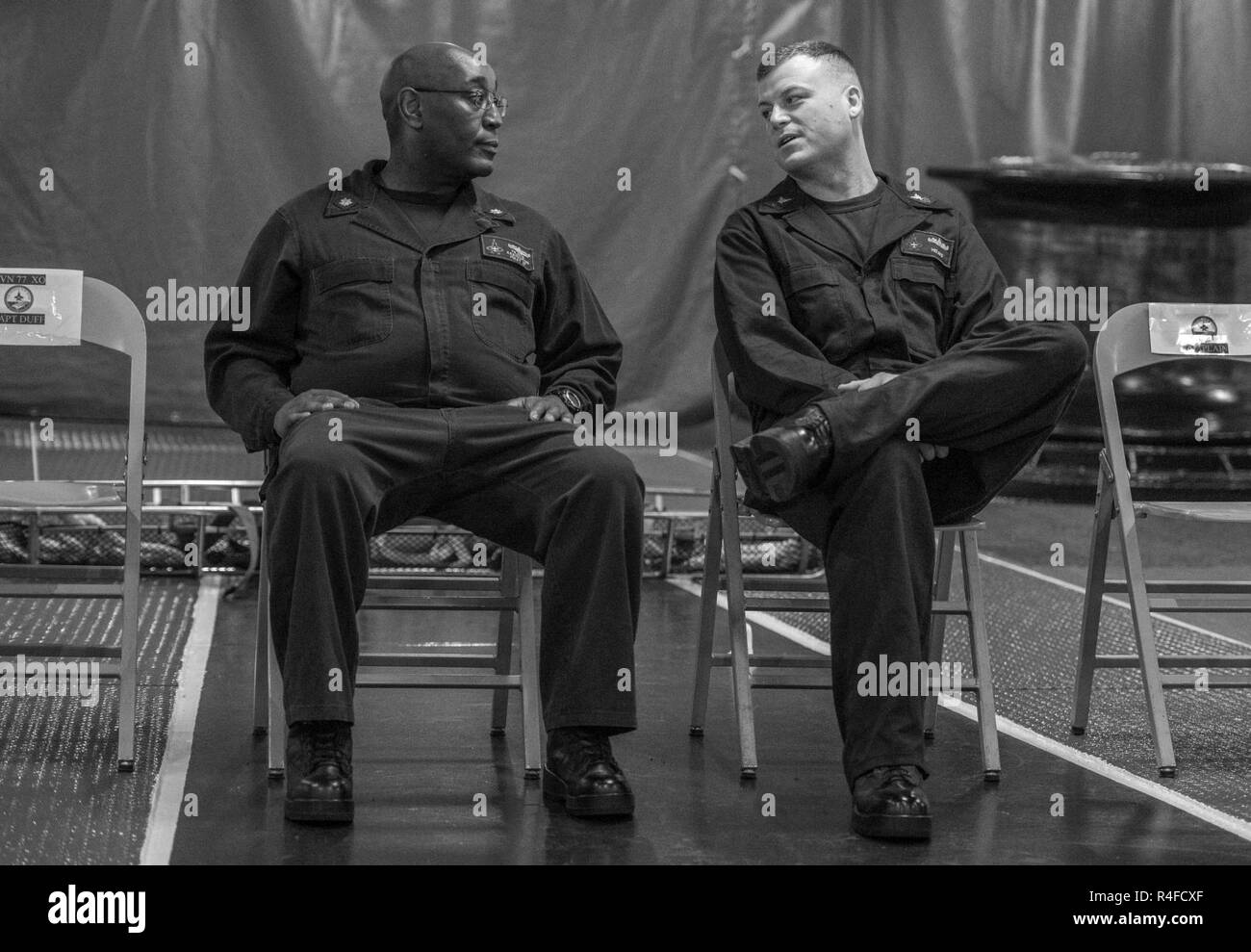 Navy commissioning ceremony armed Black and White Stock Photos & Images ...
