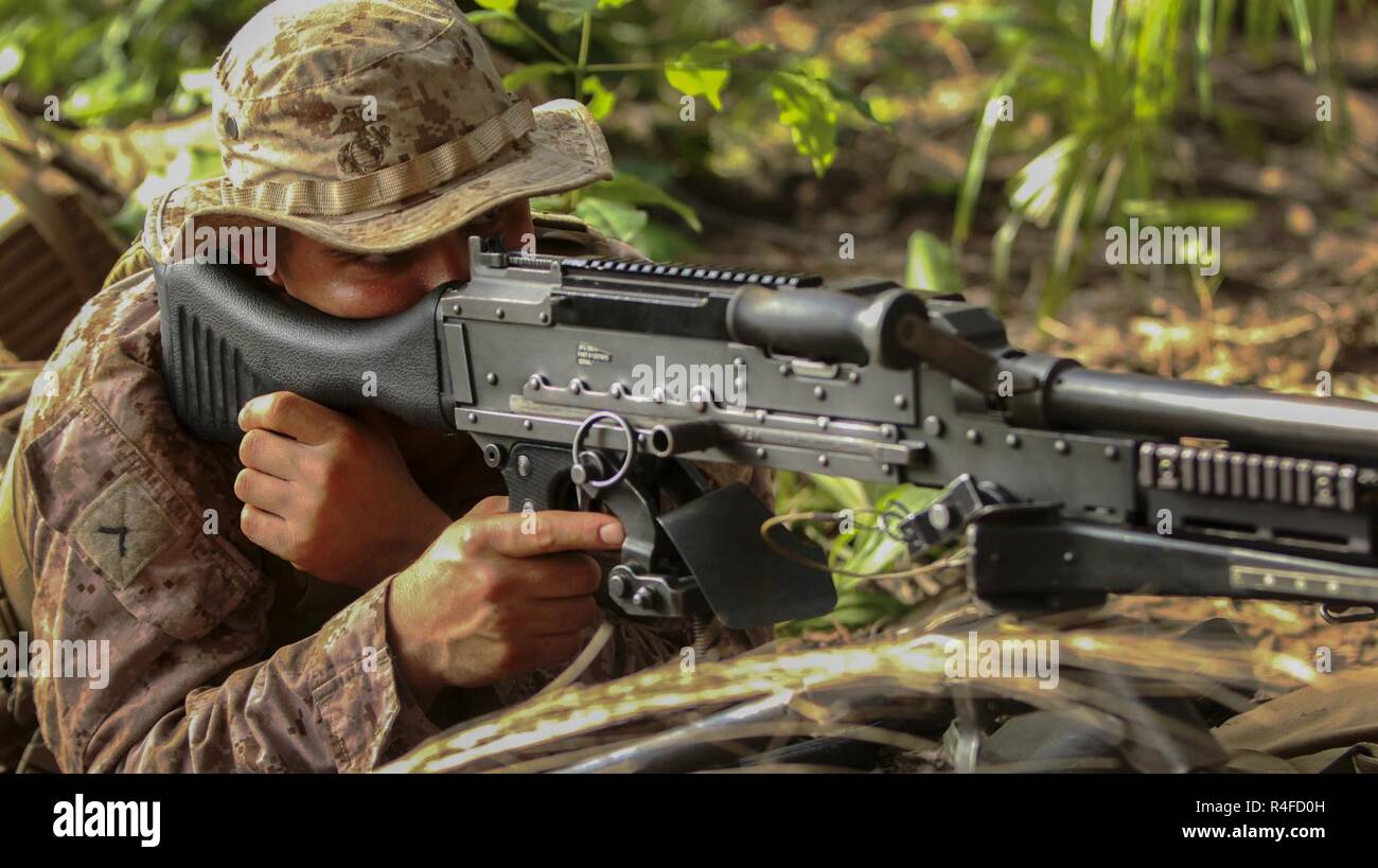 AUSTRALIAN ARMY BASE ROBERTSON BARRACKS, Darwin – A U.S. Marine with ...