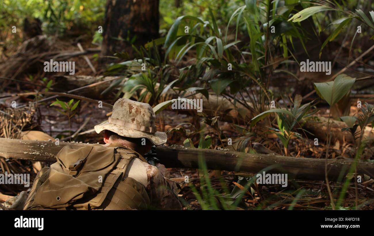 AUSTRALIAN ARMY BASE ROBERTSON BARRACKS, Darwin – A U.S. Marine with ...