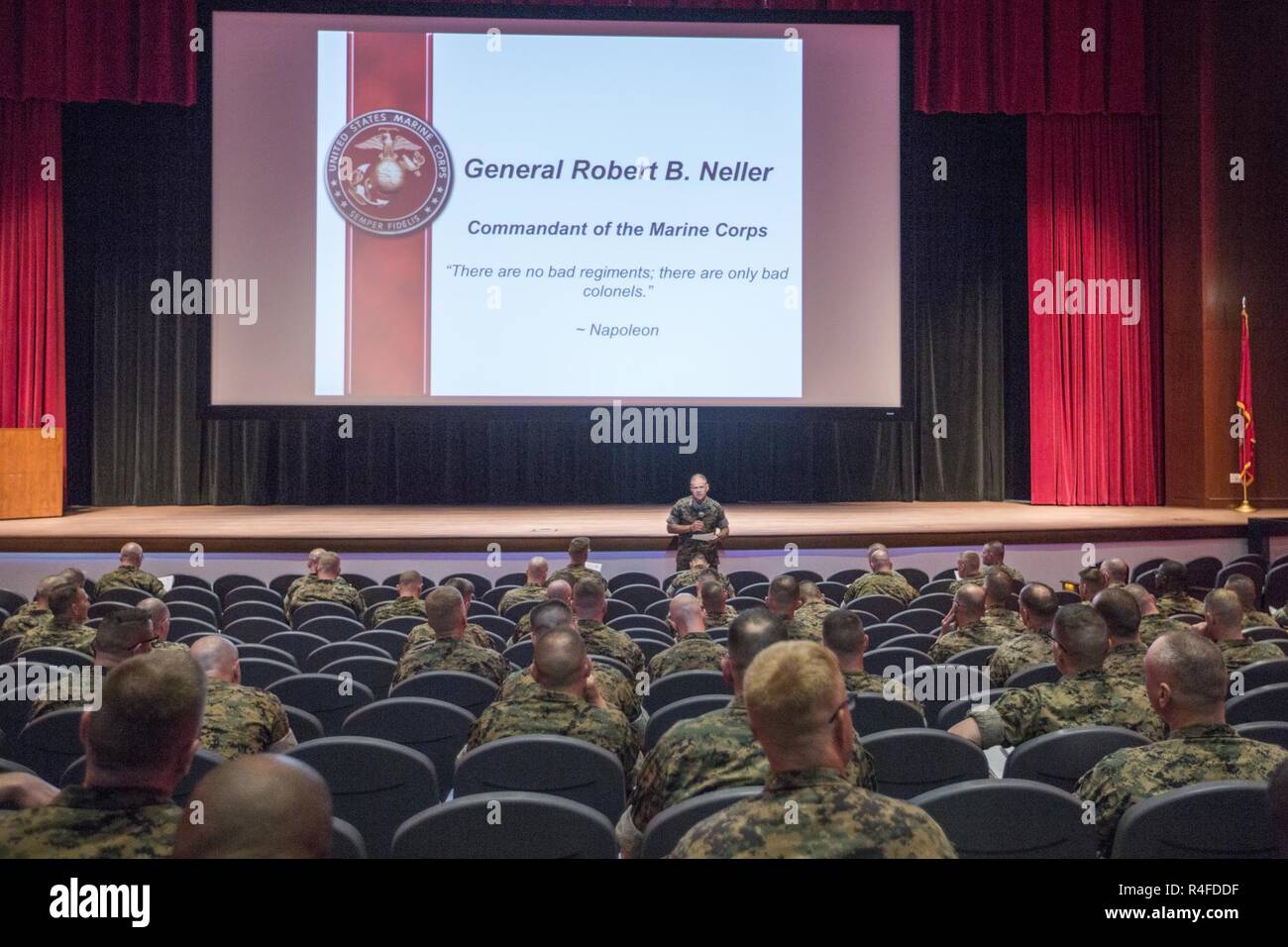 Commandant of the Marine Corps Gen. Robert B. Neller speaks to Marines ...