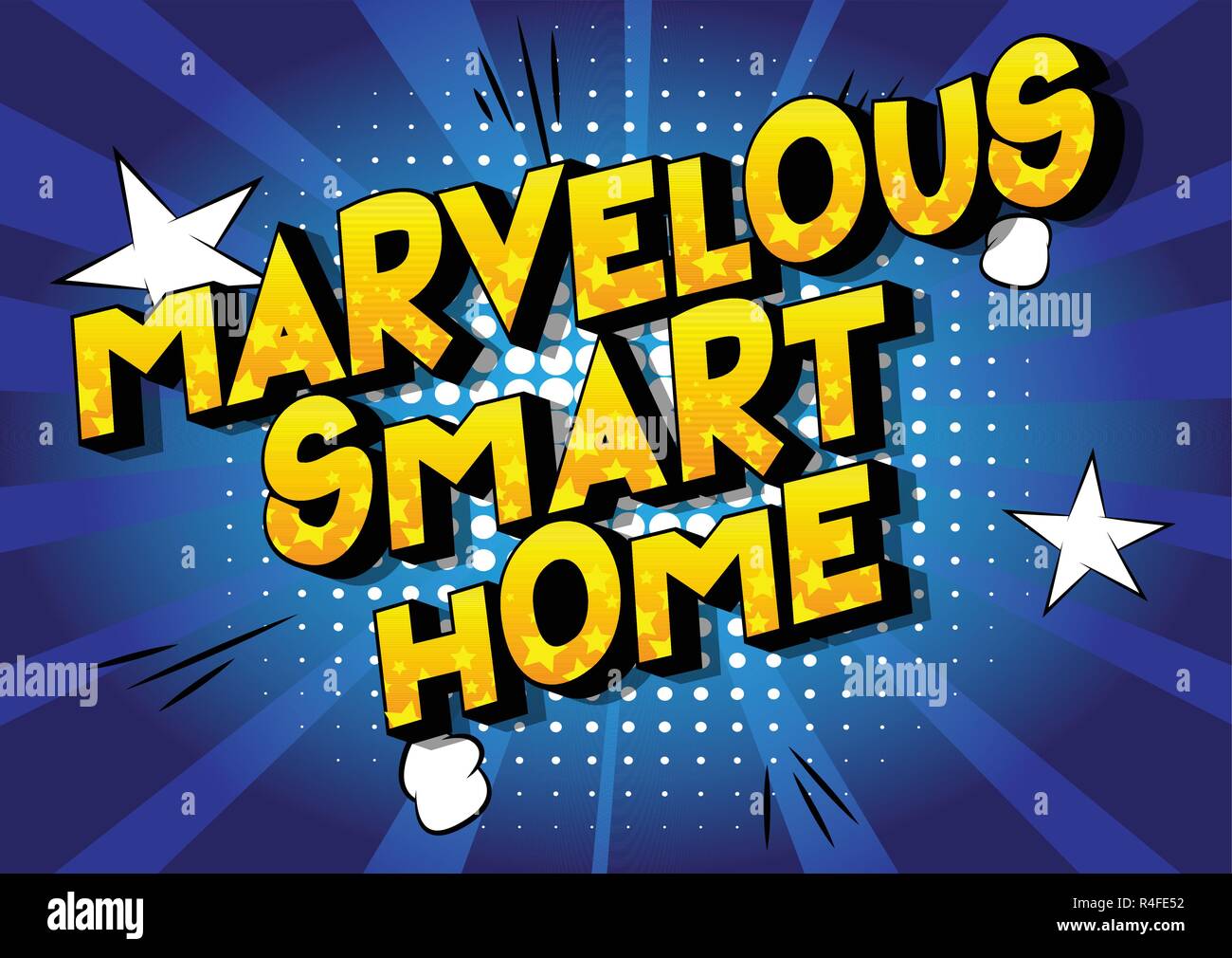 Marvelous Smart Home - Vector illustrated comic book style phrase on ...