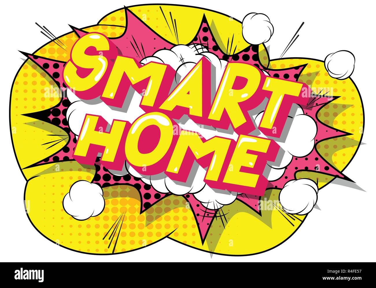 Smart Home - Vector illustrated comic book style phrase on abstract ...