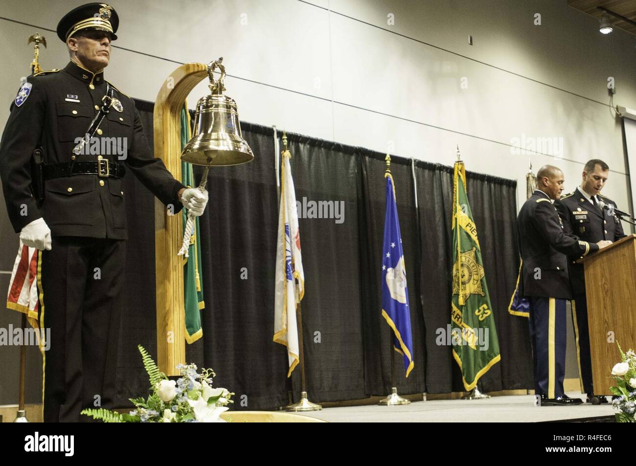 Colonel Christopher Burns (middle), commander of the 42nd Military ...