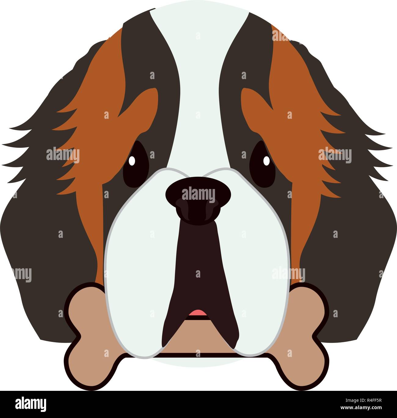 cute Saint Bernard with bone vector illustration design Stock Vector ...