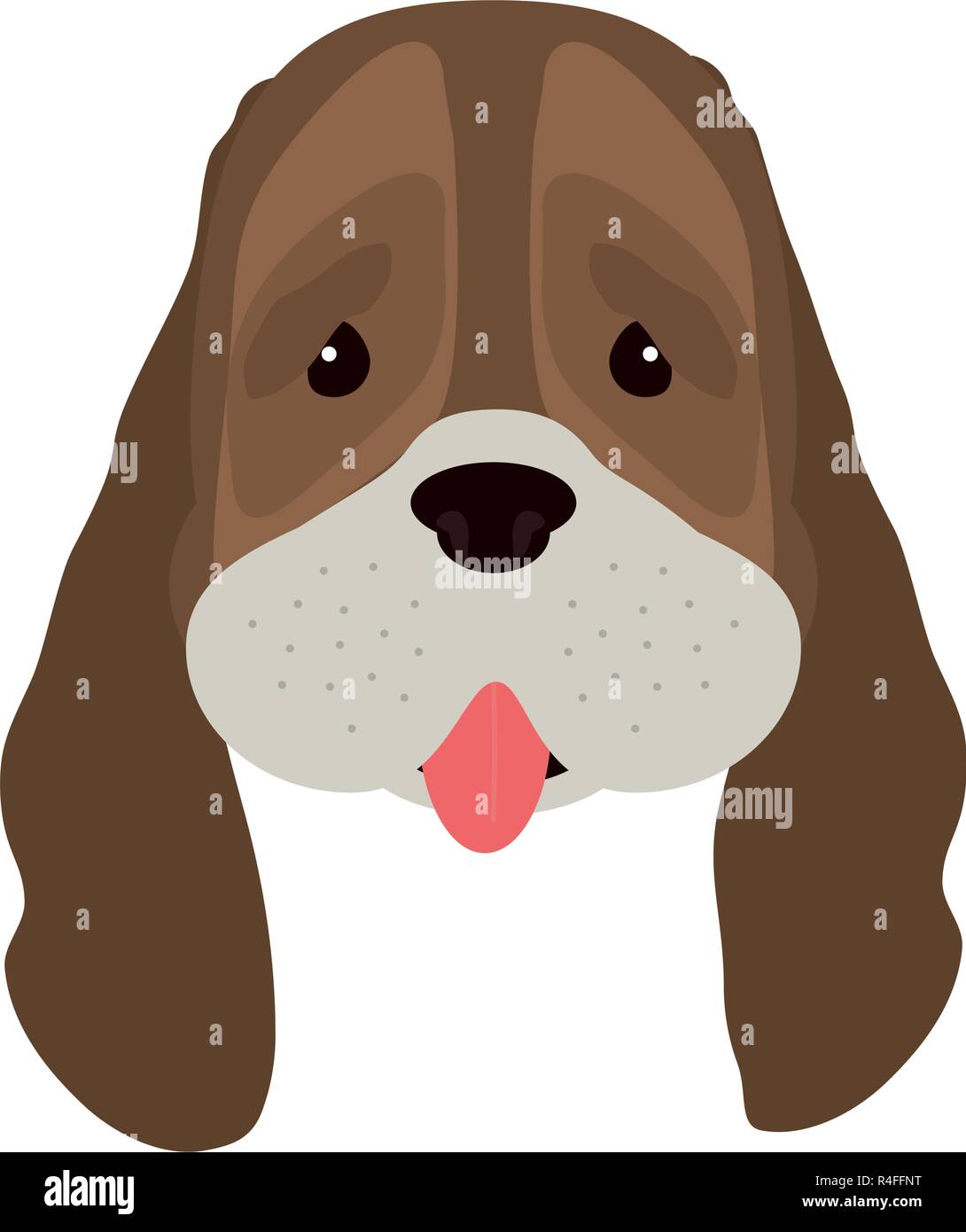 cute spaniel dog head vector illustration design Stock Vector Image ...