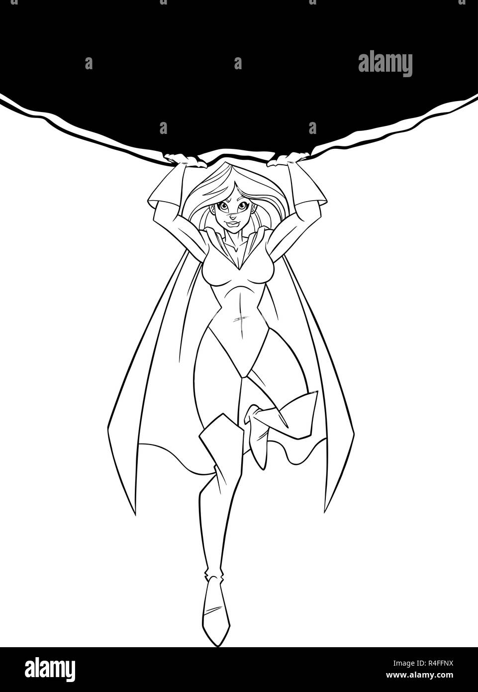 Line art woman holding Stock Vector Images - Alamy