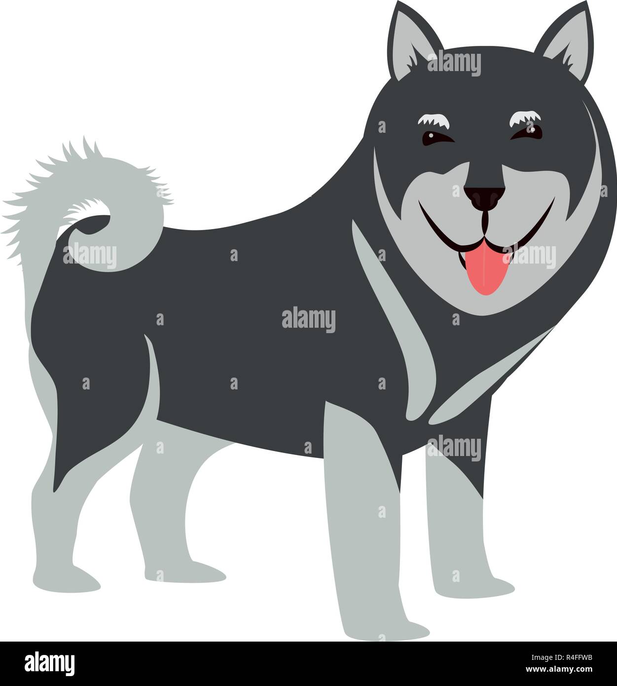 cute akita dog pet vector illustration design Stock Vector Image & Art ...