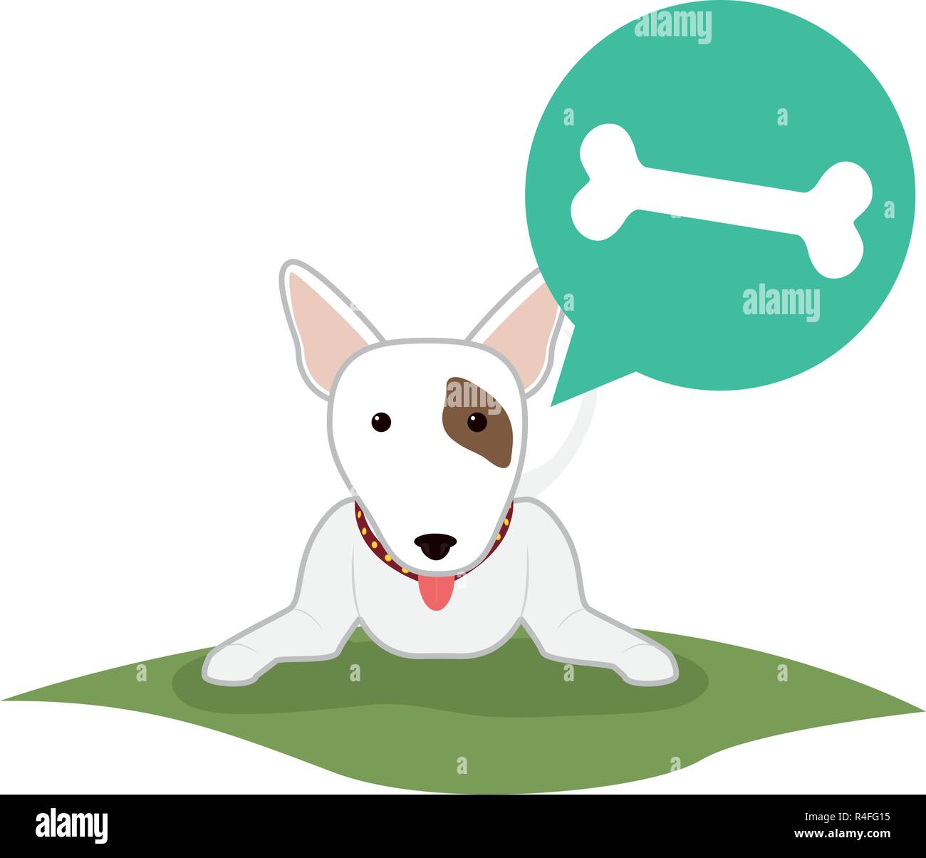cute pit bull thinking bone vector illustration design Stock Vector ...