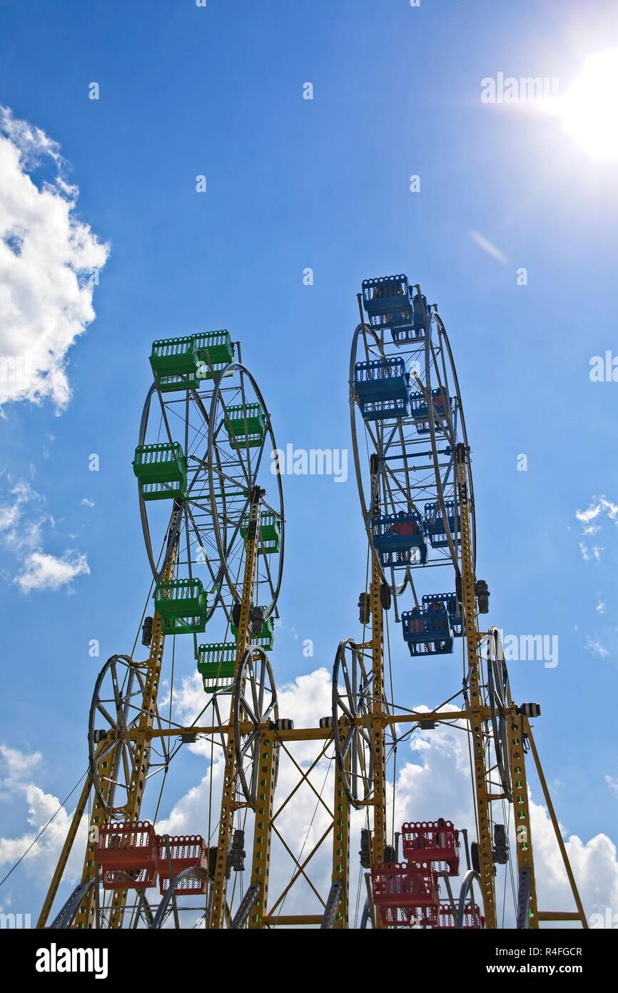 Colorful Rides and Attractions at a Local County Fair Stock Photo - Alamy