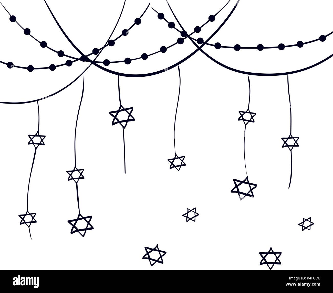 jewish stars hanging celebration vector illustration design Stock ...