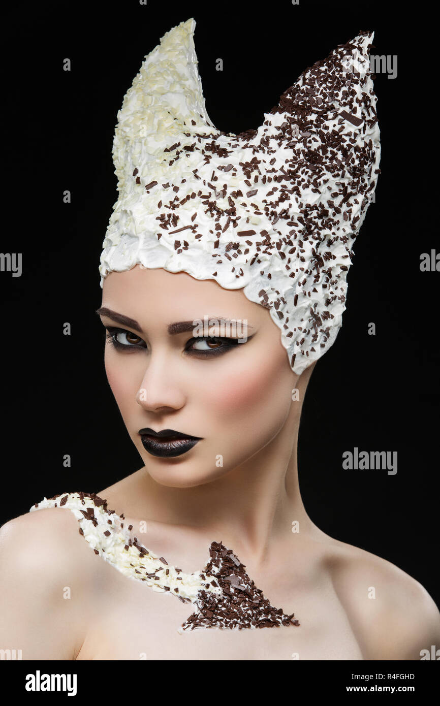 Portrait of mysterious devil woman Stock Photo - Alamy