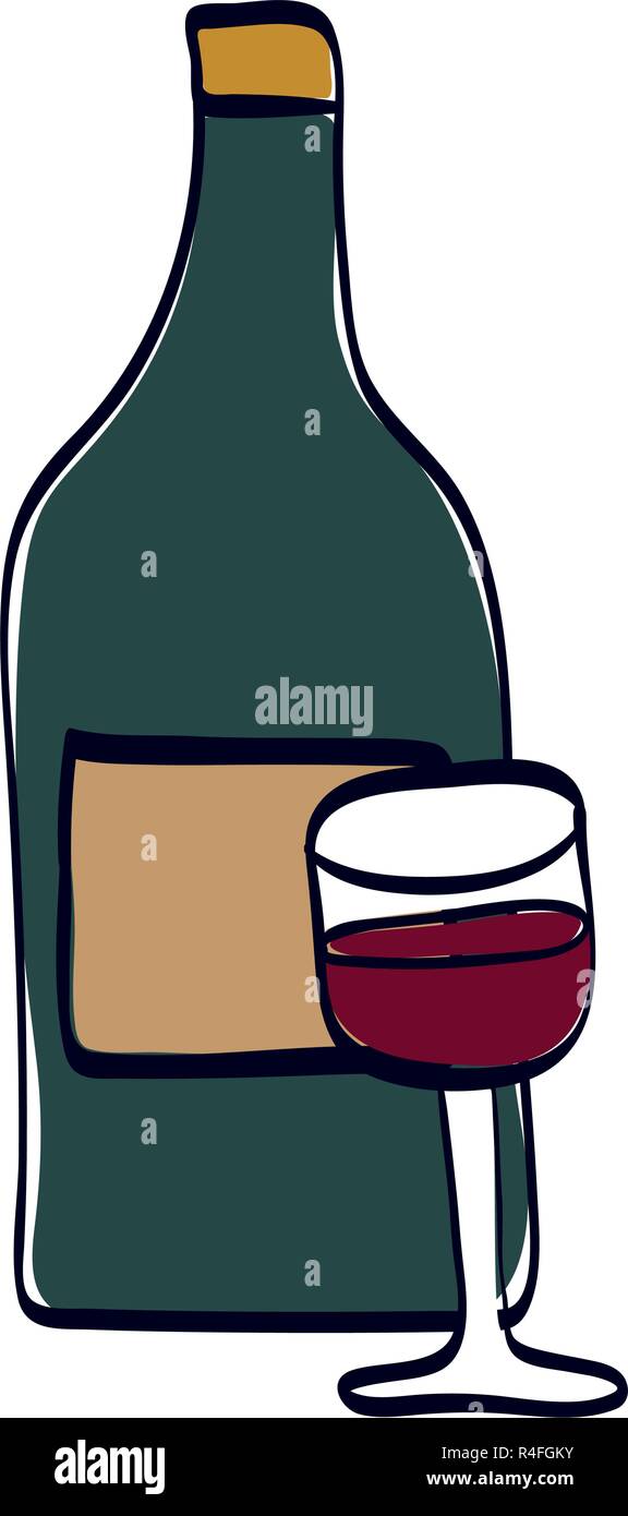 wine cup and bottle isolated icon vector illustration desing Stock ...