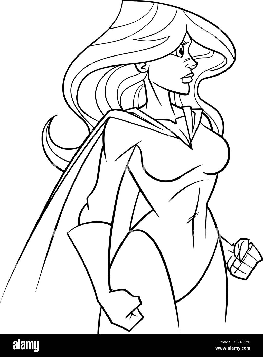 Woman character line art Stock Vector Images - Alamy