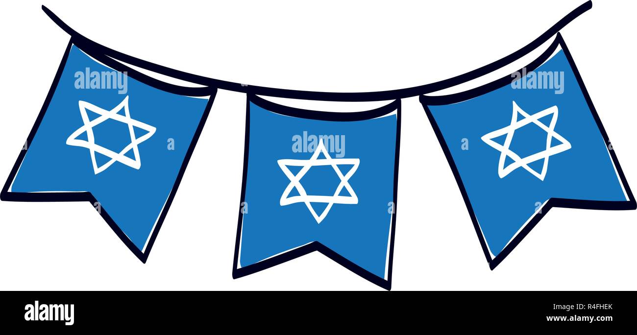 garland with jewish stars vector illustration design Stock Vector Image ...