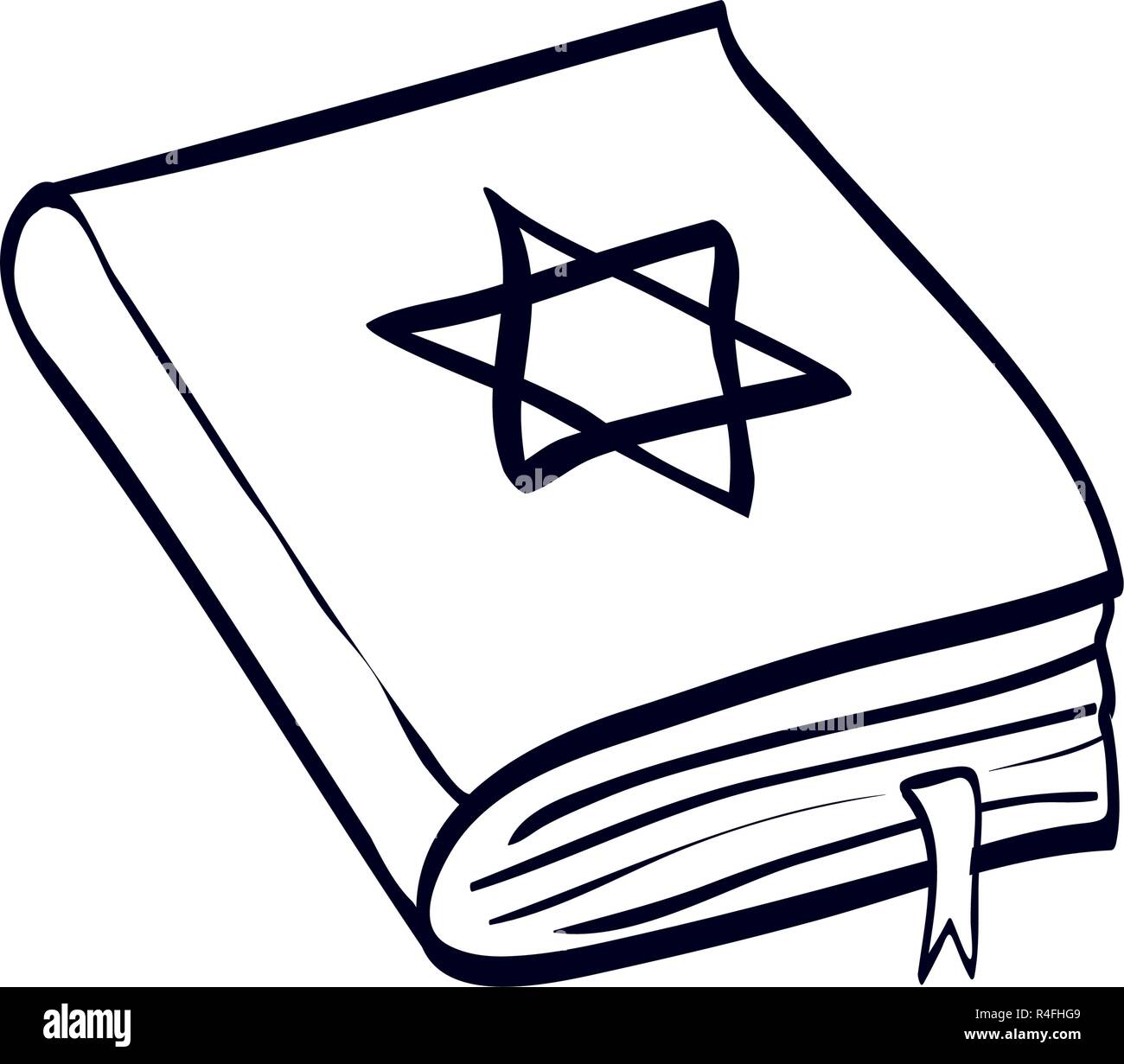 jewish holy book with star vector illustration design Stock Vector ...
