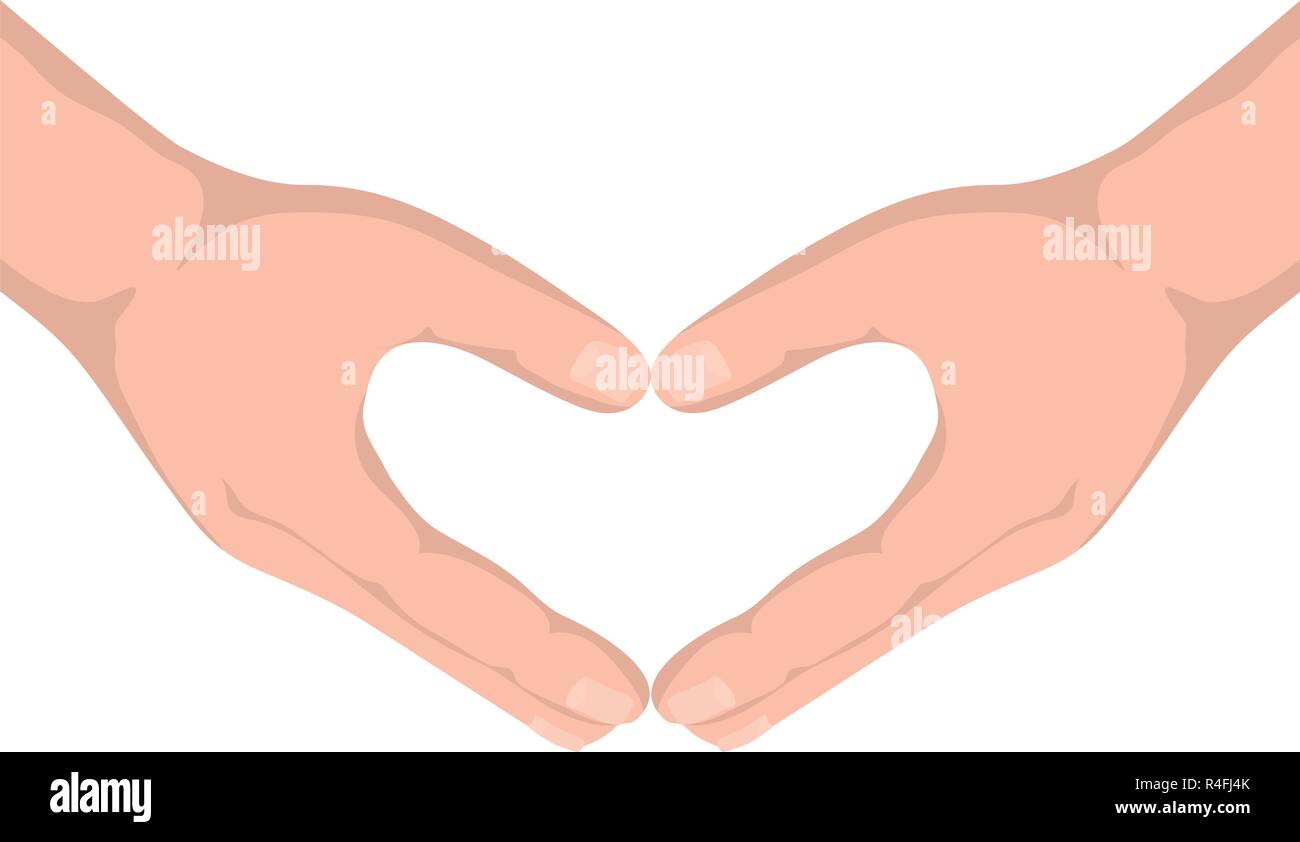 Human hands forming heart shape Stock Vector Images - Alamy