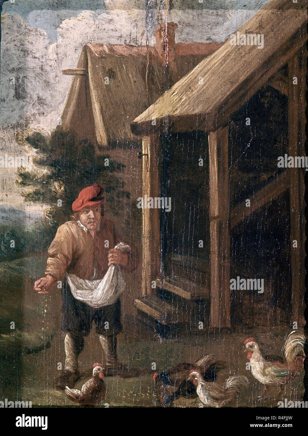 ESCENA CAMPESINA-ESCUELA FLAMENCA S XVII-(GRANJERO DA DE COMER A LAS ...