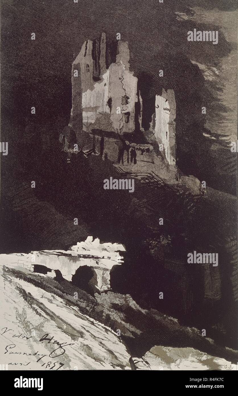 DIBUJO - RUINAS DE CASTILLO. Author: Hugo. Location: PRIVATE COLLECTION ...